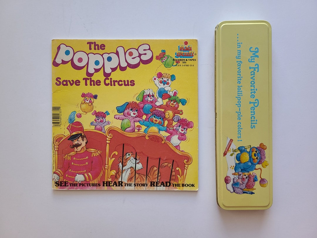 Vintage Popples Tin Pencil Case & Book / the Popples Save the Circus by ...