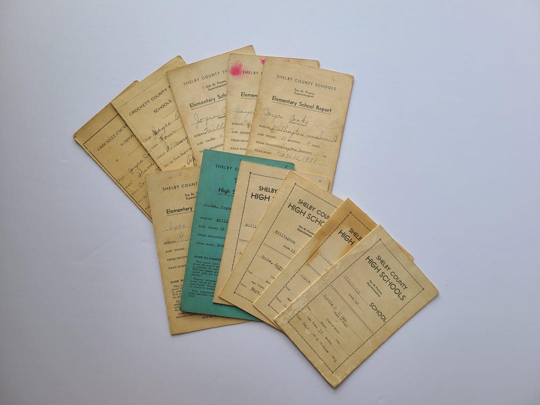 Lot of 11 1940s & 1950s Report Cards / Vintage Ephemera / WW2 Era ...