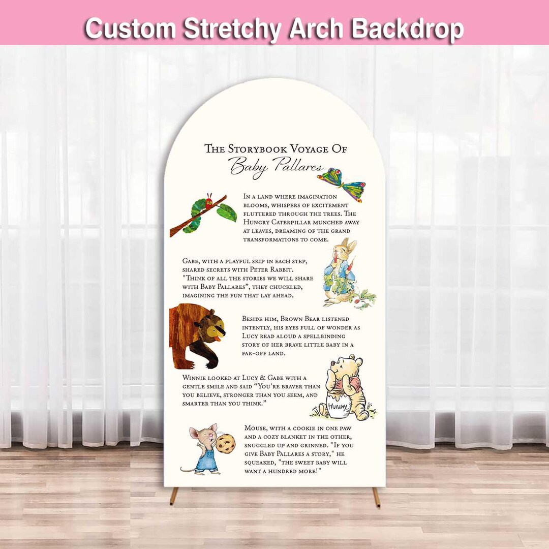 Storybook Arch Backdrop Cover Stand Girl Birthday Baby Shower Party ...