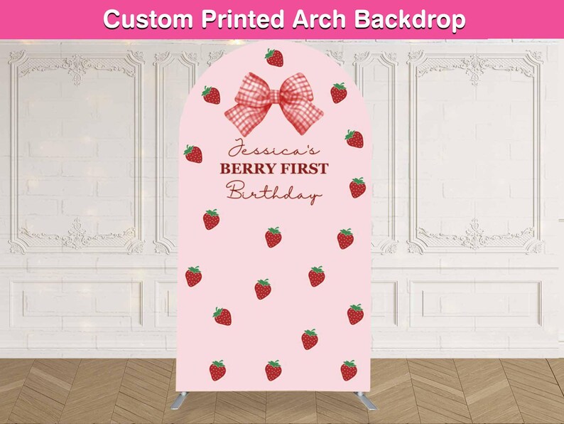 Strawberry Berry 1st Birthday Arch Backdrop Cover Stand First Party ...