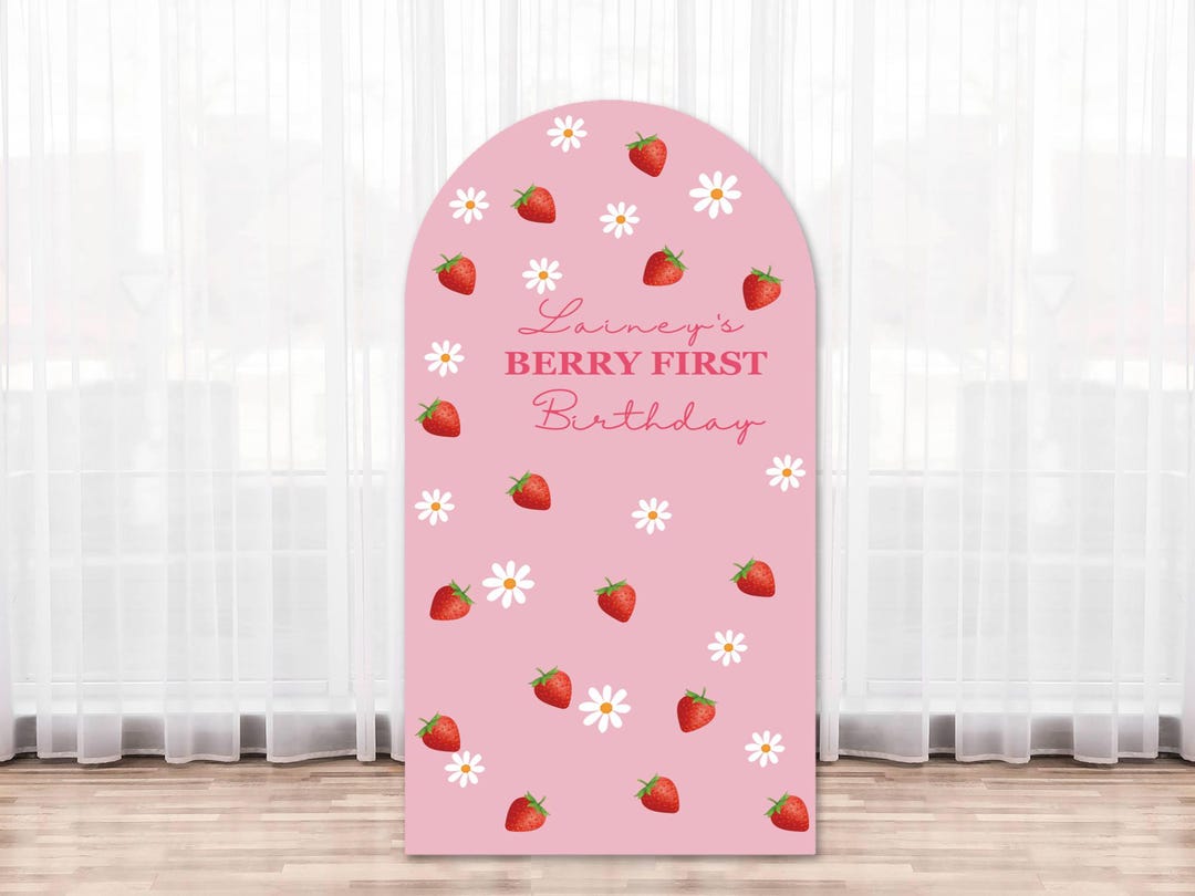 Berry 1st Birthday Arch Backdrop Cover Stand First Strawberry Party ...