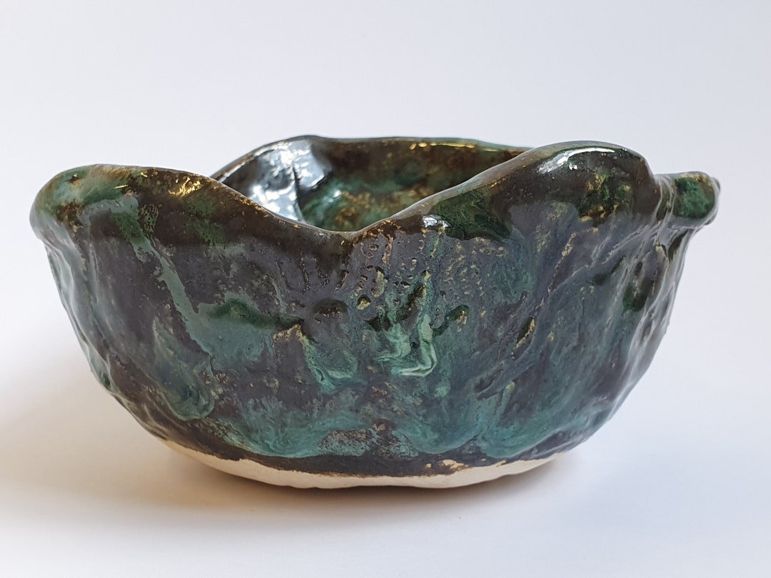 Handmade Ceramic Planter Pot Artisan Handbuilt Pottery Bowl 13 X 6 Cm ...
