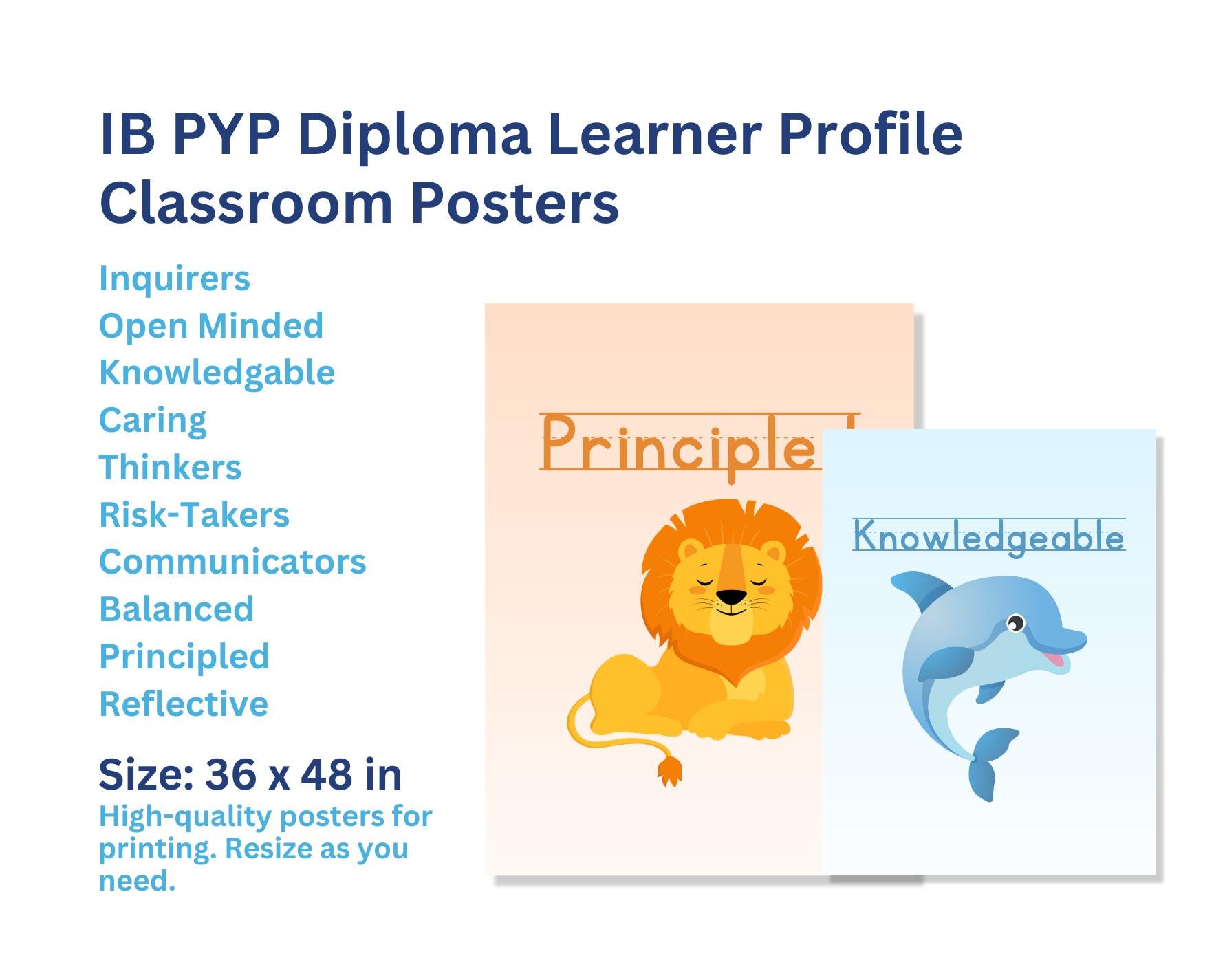 IB PYP Learner Profile Printable Posters Classroom Posters IB Diploma ...