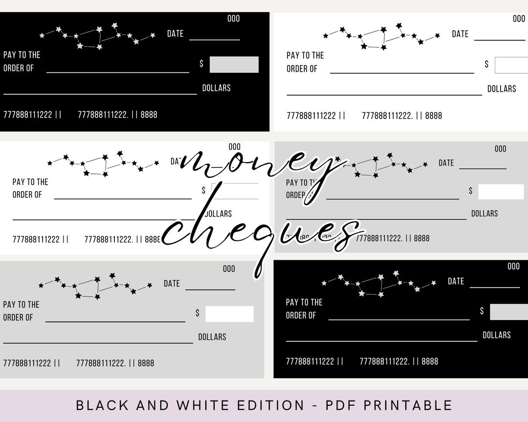 Printable Money Checks, Money Cheques Check, Vision Board Kit ...
