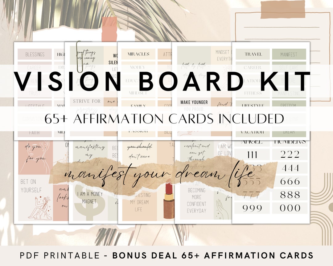 Vision Board Kit Printable Vision Board Printable - Etsy Ireland