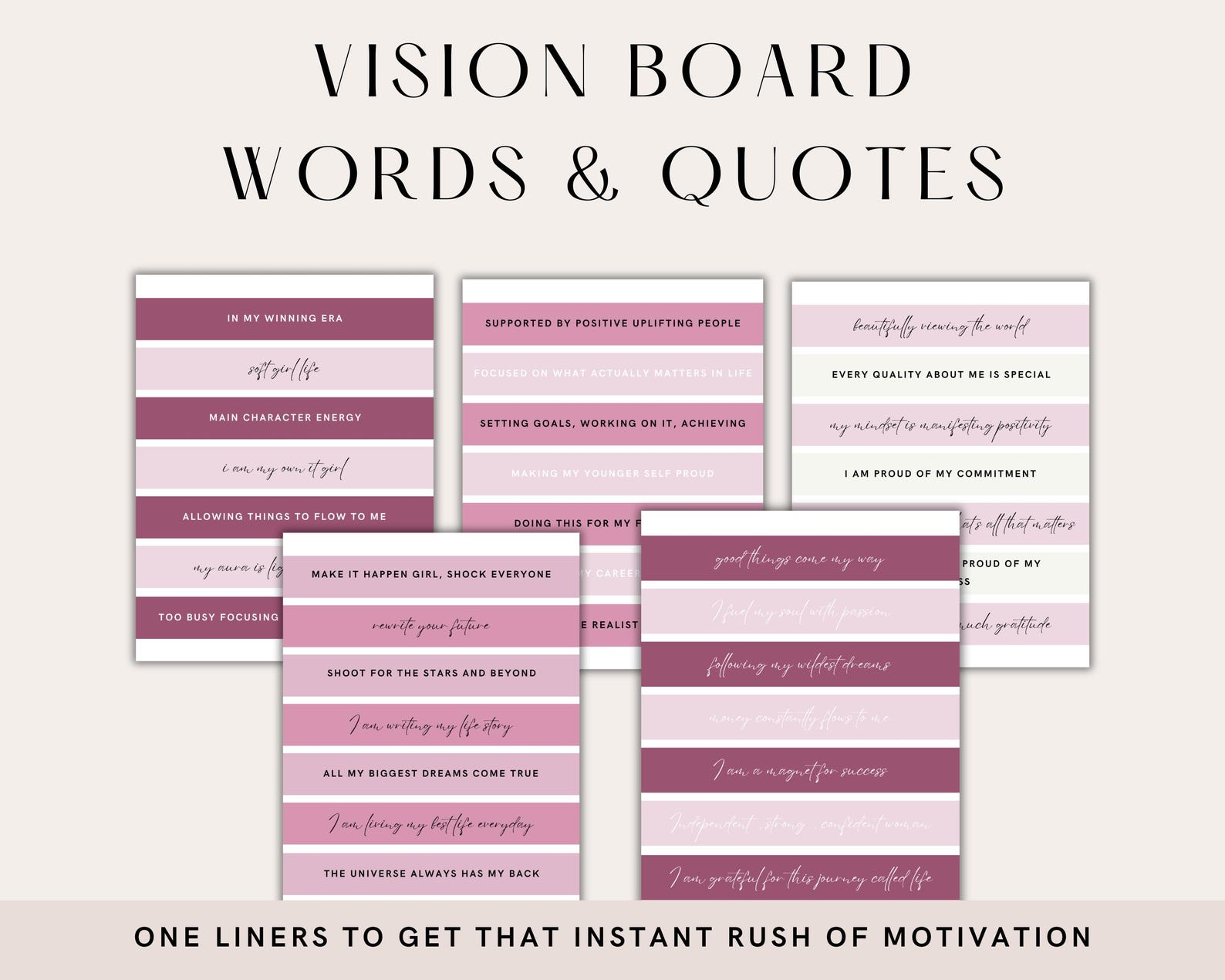 Pink Printable Vision Board Kit, Vision Board Valentines Board, Prayer ...