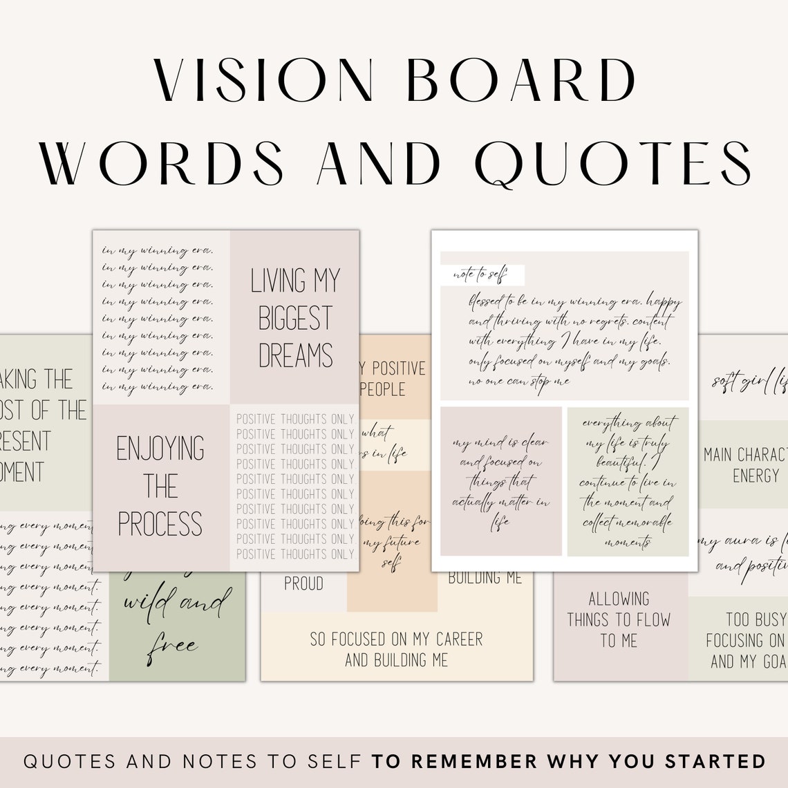 2025 Vision Board Words, Vision Board Kit, Vision Board Printables ...