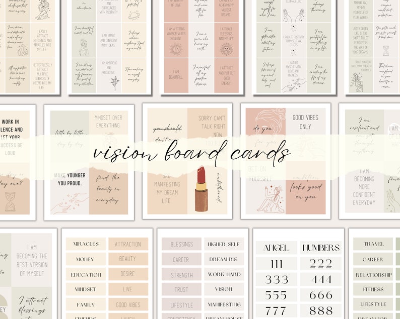 Boho Vision Board Kit for Entrepreneurs, 2026 Vision Board Printable ...