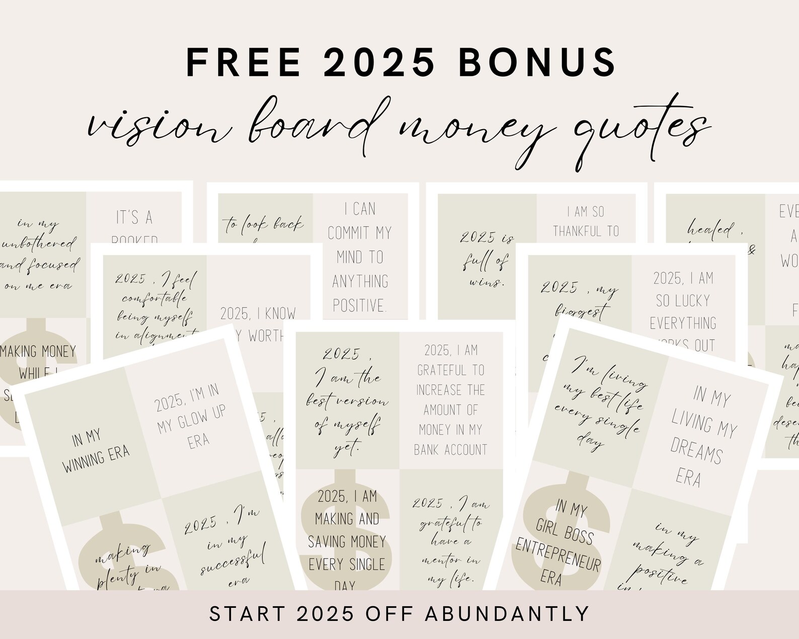 Boho Vision Board Kit for Entrepreneurs, 2026 Vision Board Printable ...