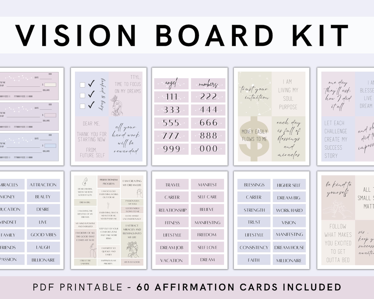 Vision Board Kit Printable Mood Board Dream Board - Etsy