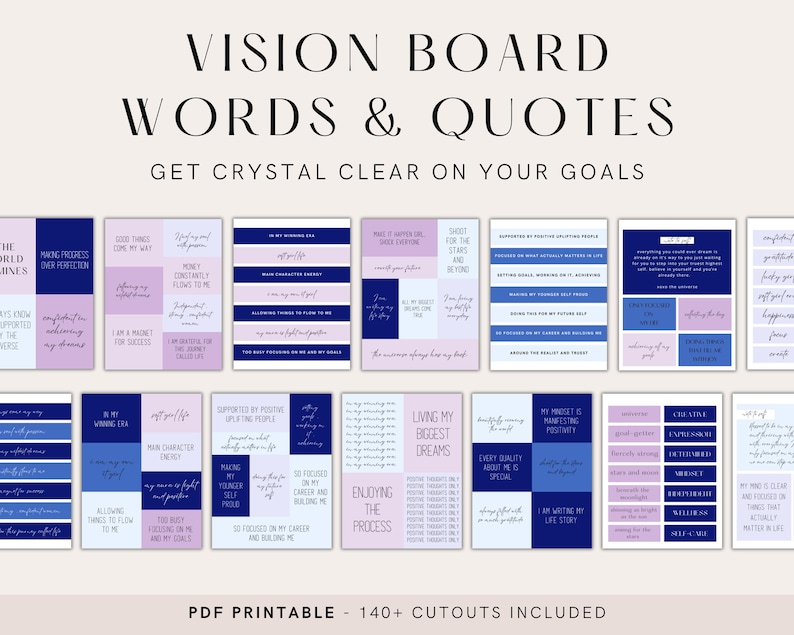 2026 Printable Vision Board Kit, Printable Vision Board Words, Vision ...