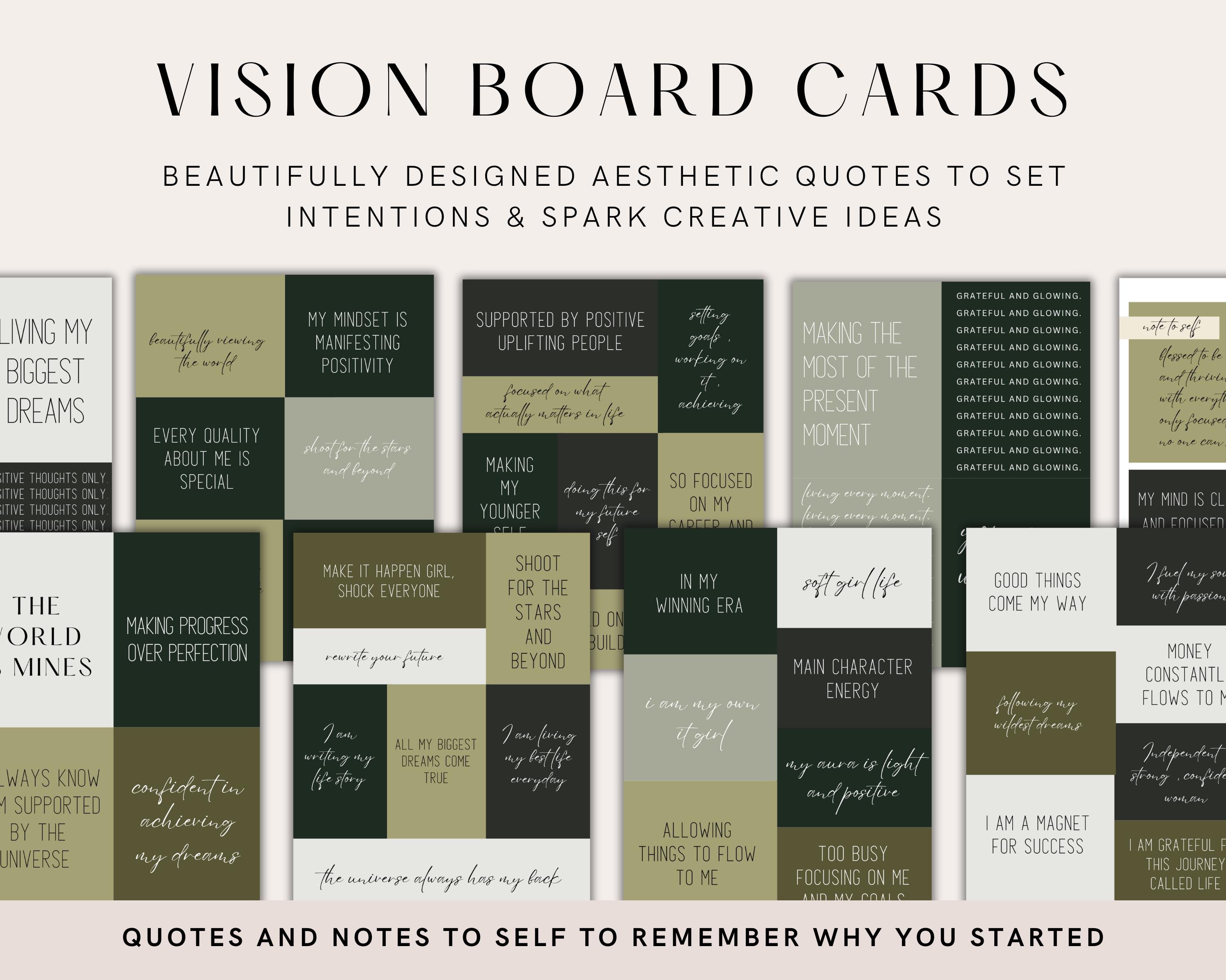 2025 Green Vision Board Kit Printable, Vision Board Planner, Vision ...