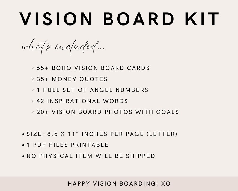 2025 Vision Board Kit Printable, Vision Board Planner, Vision Board ...