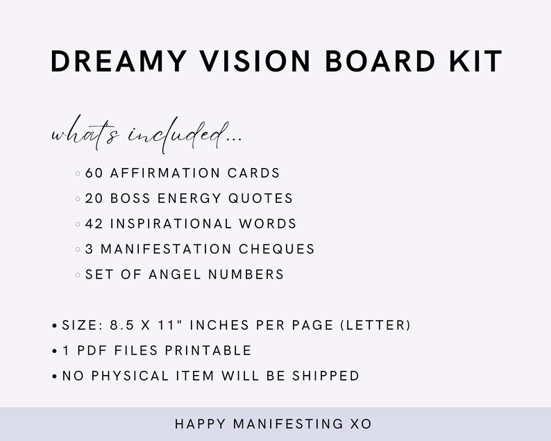 Vision Board Kit Printables, Vision Board Words, Vision Board Planner ...