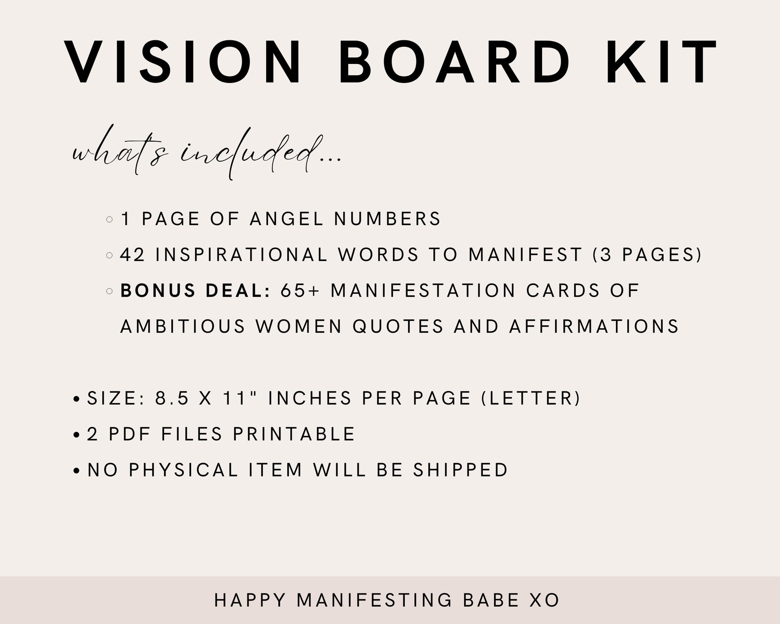 Boho Vision Board Kit for Entrepreneurs, 2026 Vision Board Printable ...