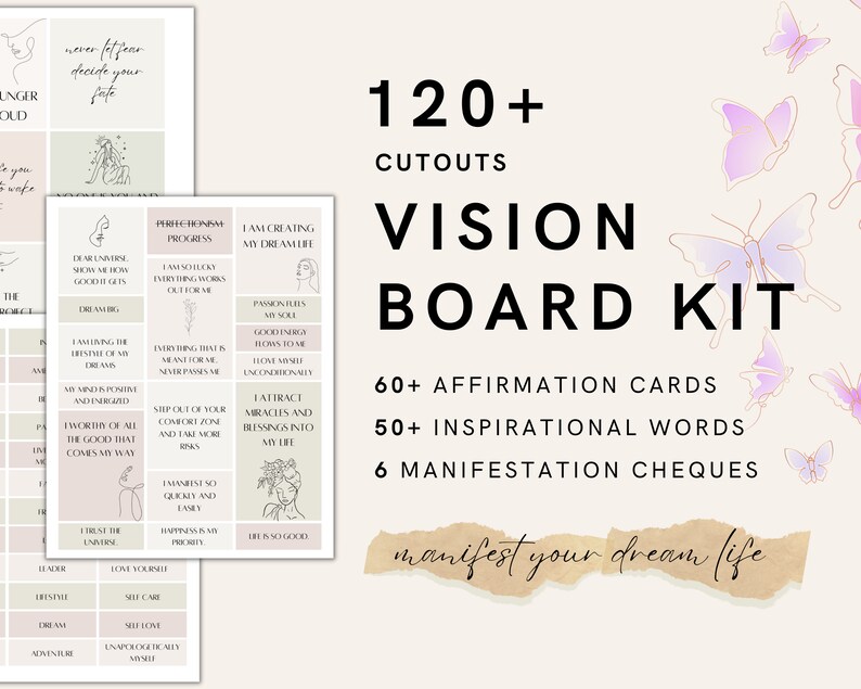 Vision Board Kit Printable Vision Board Printable Etsy Canada