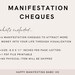 Manifestation Checks, Manifestation Cheques, Printable Check ...