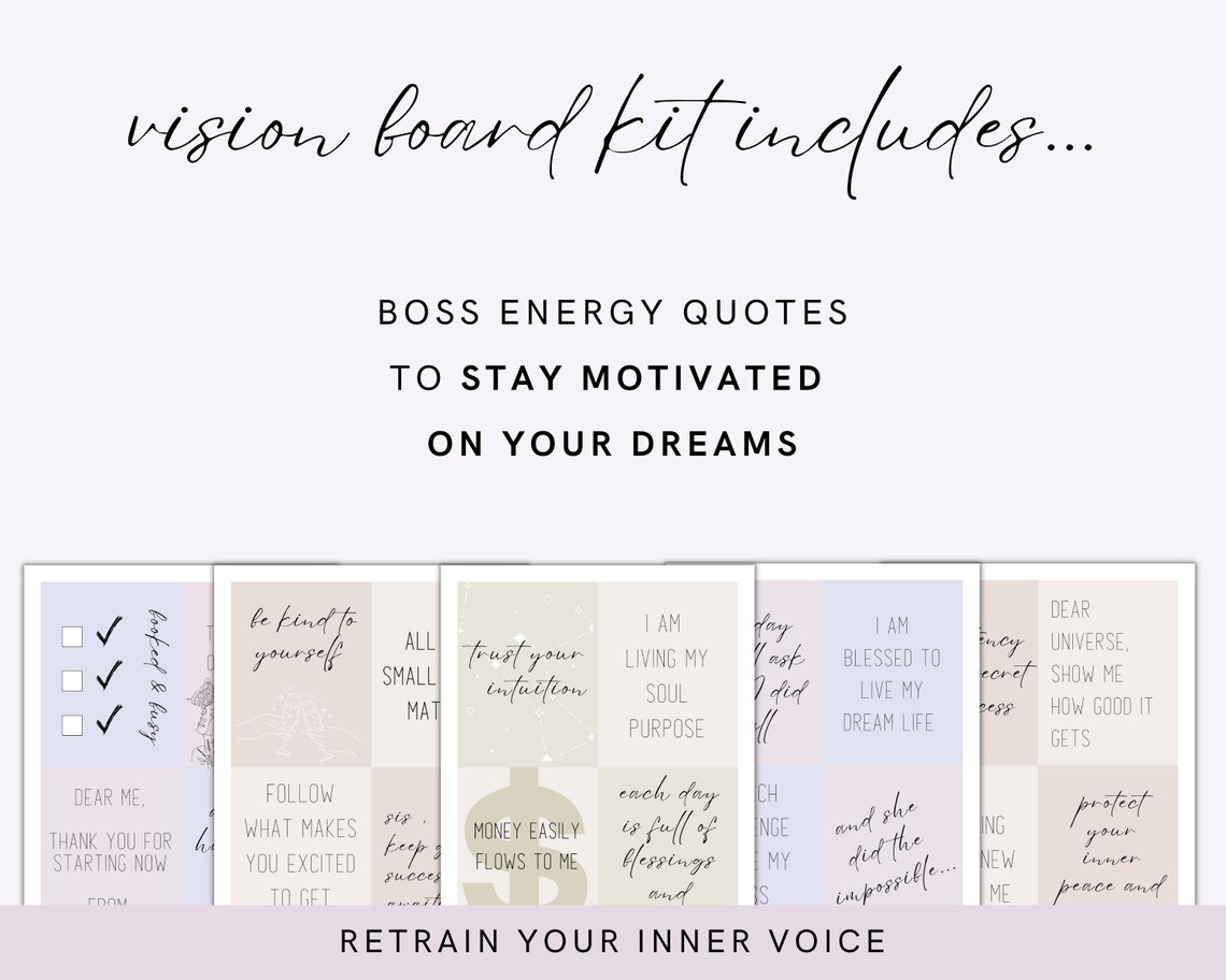 Vision Board Kit Printable, Mood Board, Dream Board, Manifestation ...