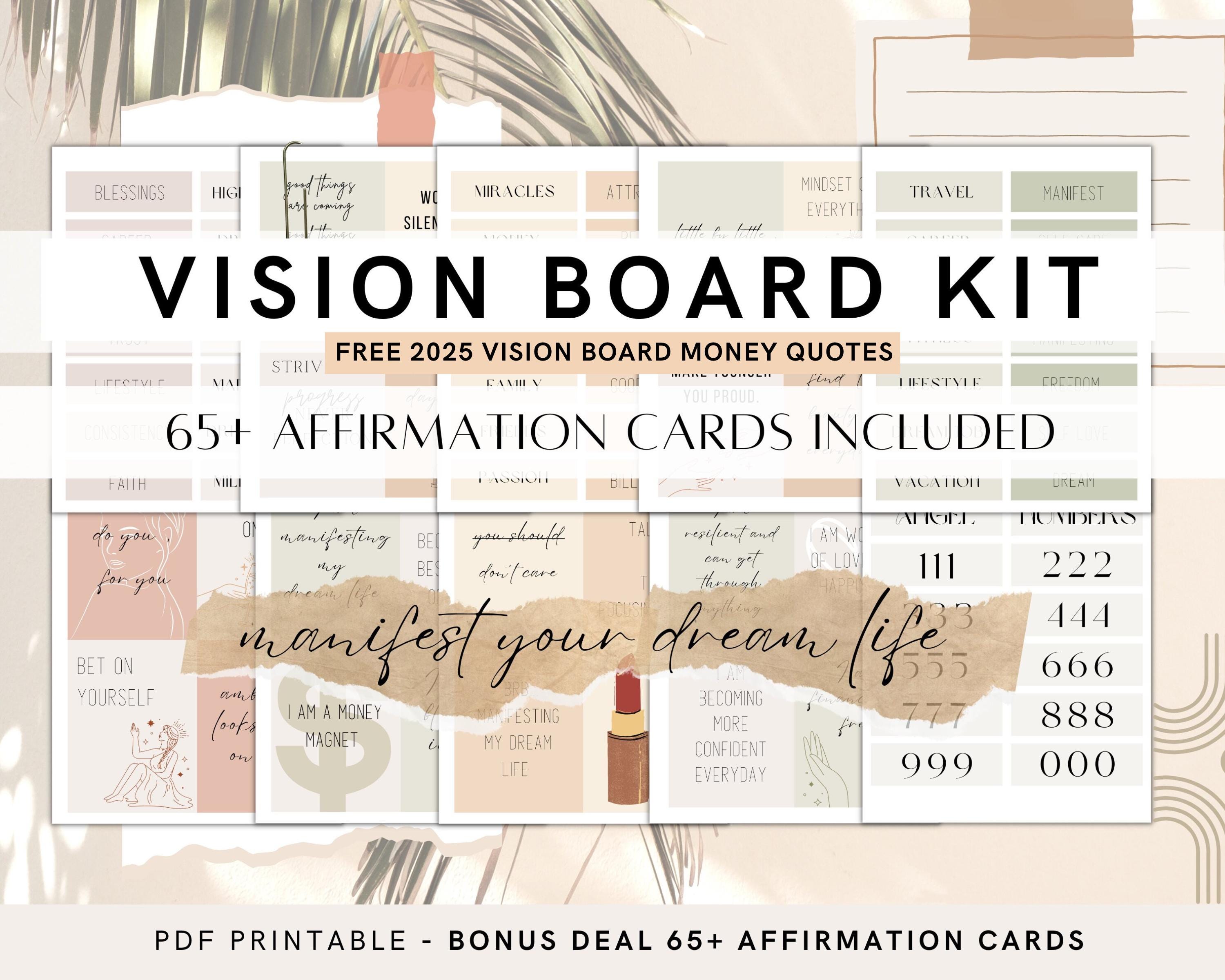 Boho Vision Board Kit for Entrepreneurs, 2026 Vision Board Printable ...