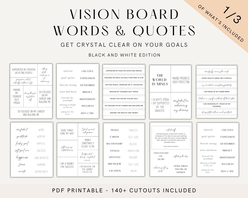 2025 Printable Vision Board Words, Printable Vision Board Kit, Vision ...
