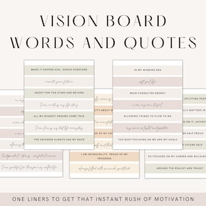 2025 Vision Board Words, Vision Board Kit, Vision Board Printables ...