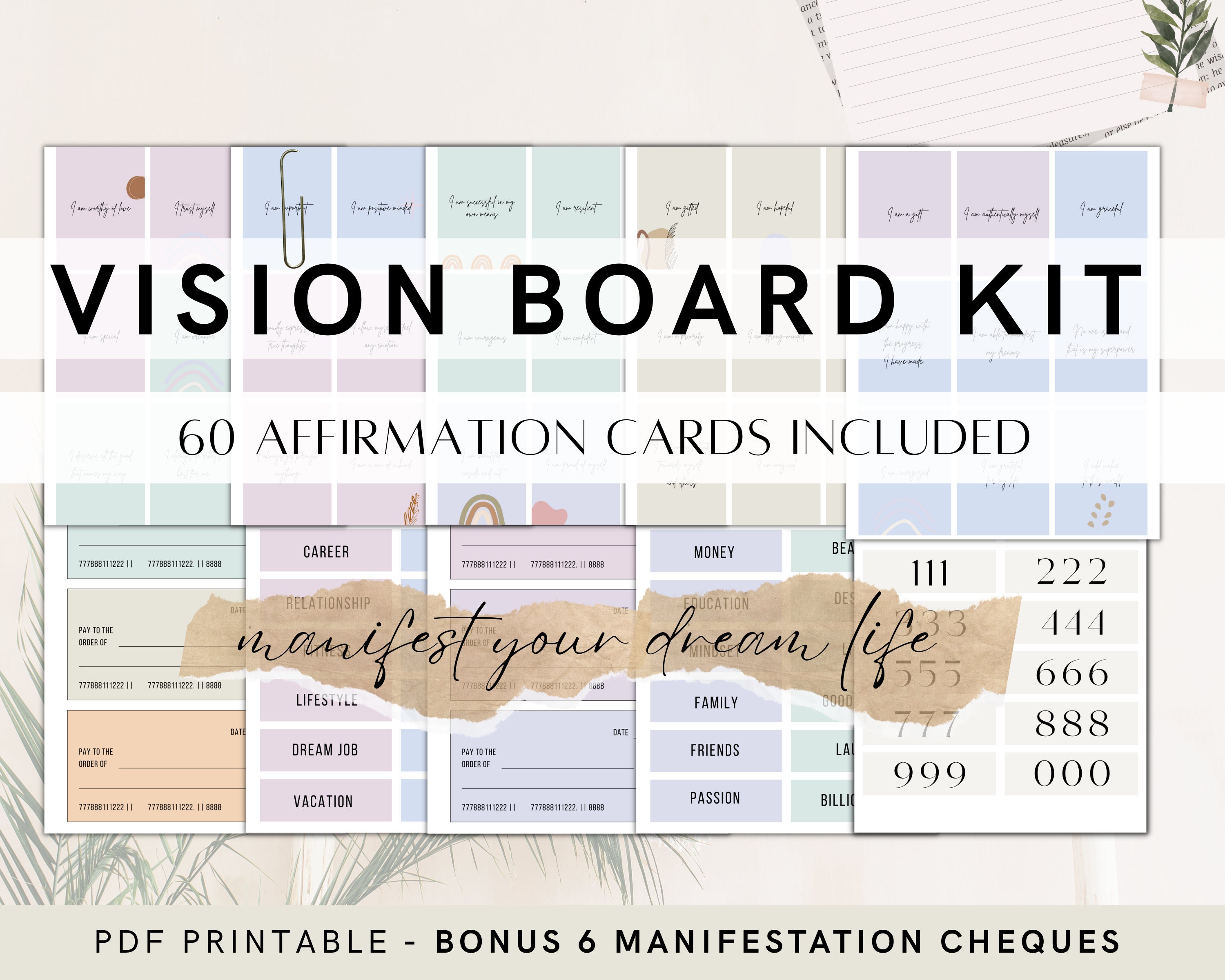 Vision Board Kit Printable Vision Board Printable - Etsy Canada