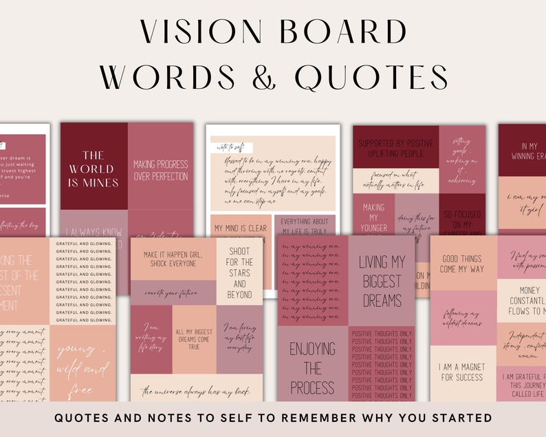 2025 Printable Vision Board Words, Vision Board Valentine Board, Vision ...