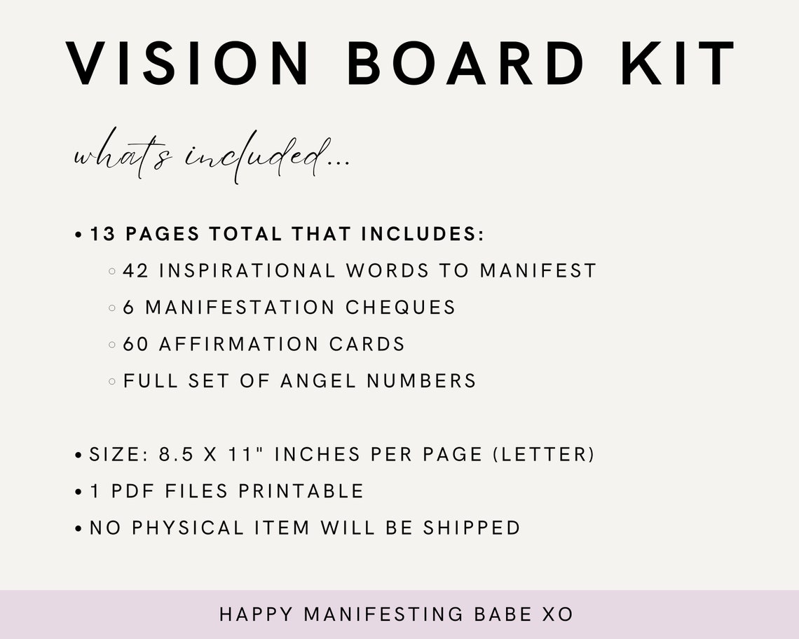 Vision Board Kit Printable Vision Board Printable - Etsy Canada