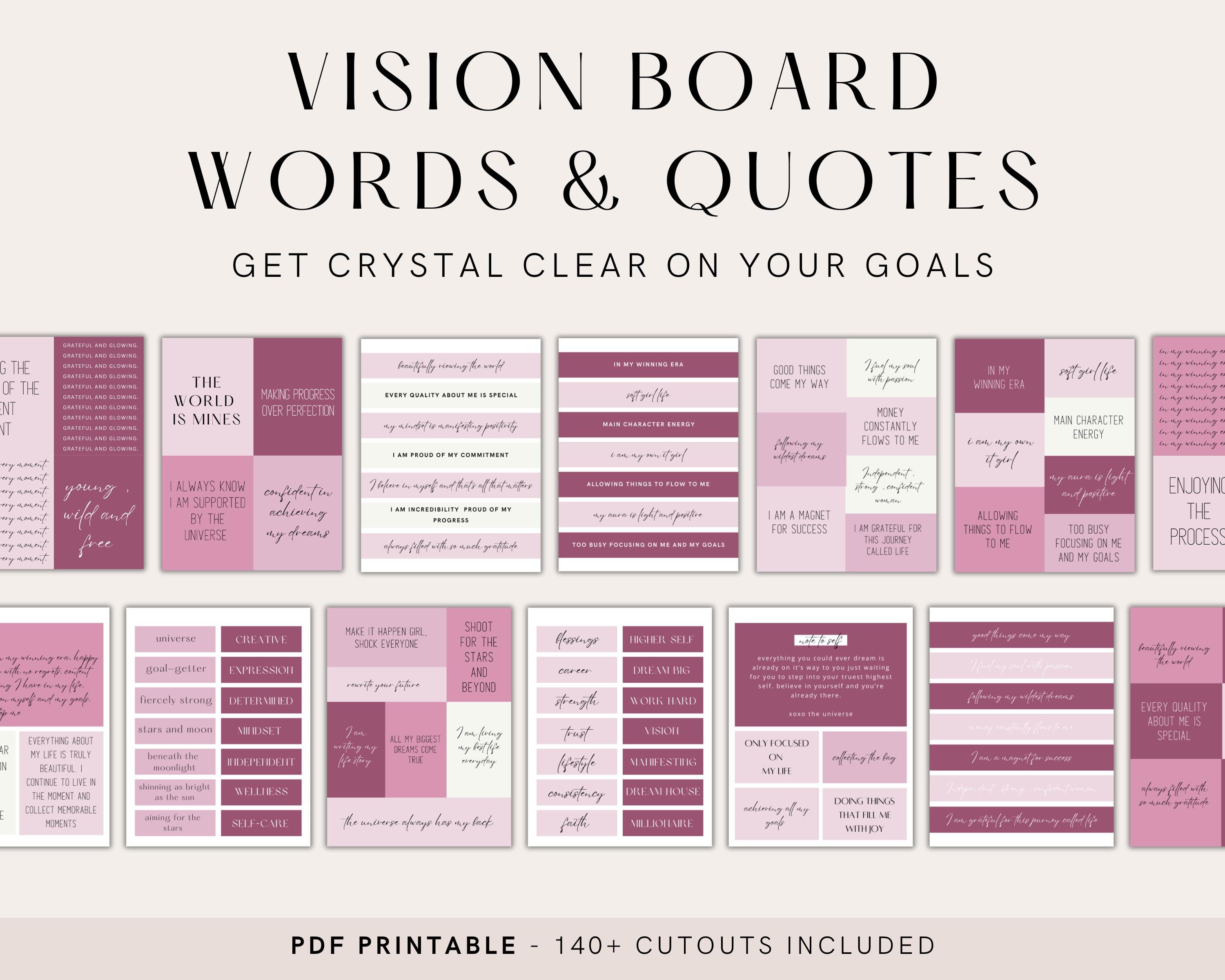 Pink Printable Vision Board Kit, Vision Board Valentines Board, Prayer ...