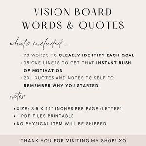 2026 Printable Vision Board Kit, Printable Vision Board Words, Vision ...