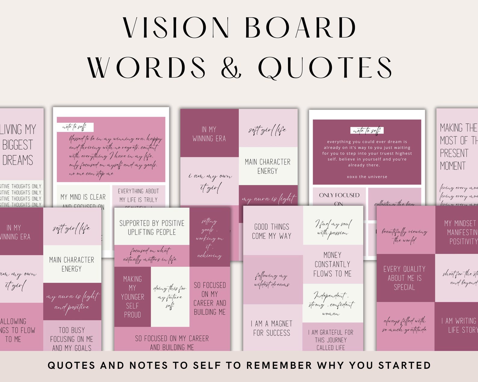 Pink Printable Vision Board Kit, Vision Board Valentines Board, Prayer ...