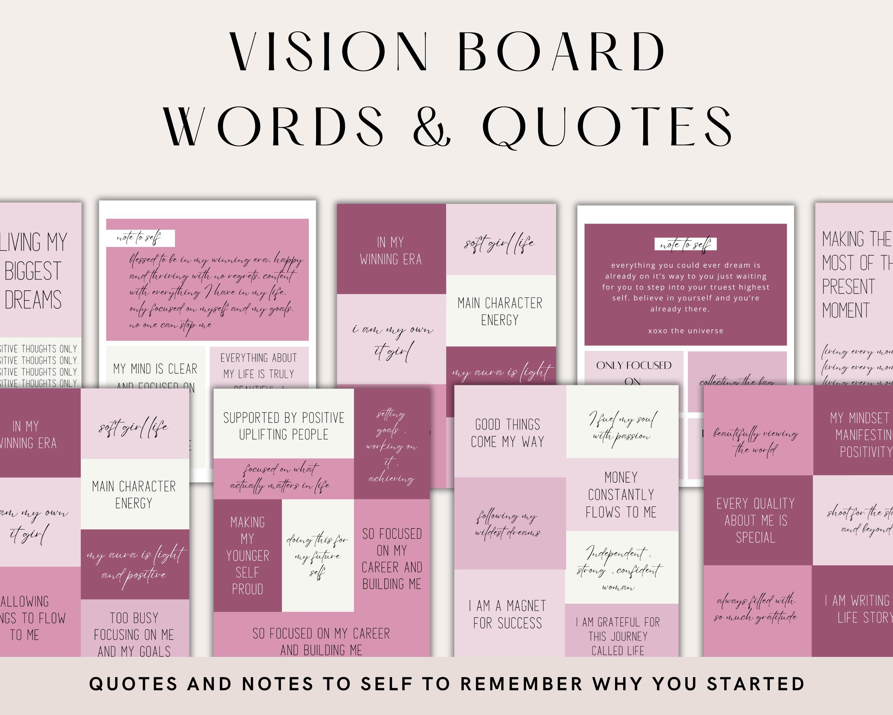 Pink Printable Vision Board Kit, Vision Board Valentines Board, Prayer ...