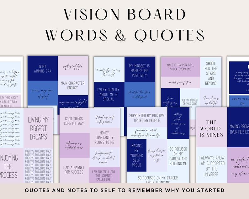 2026 Printable Vision Board Kit, Printable Vision Board Words, Vision ...