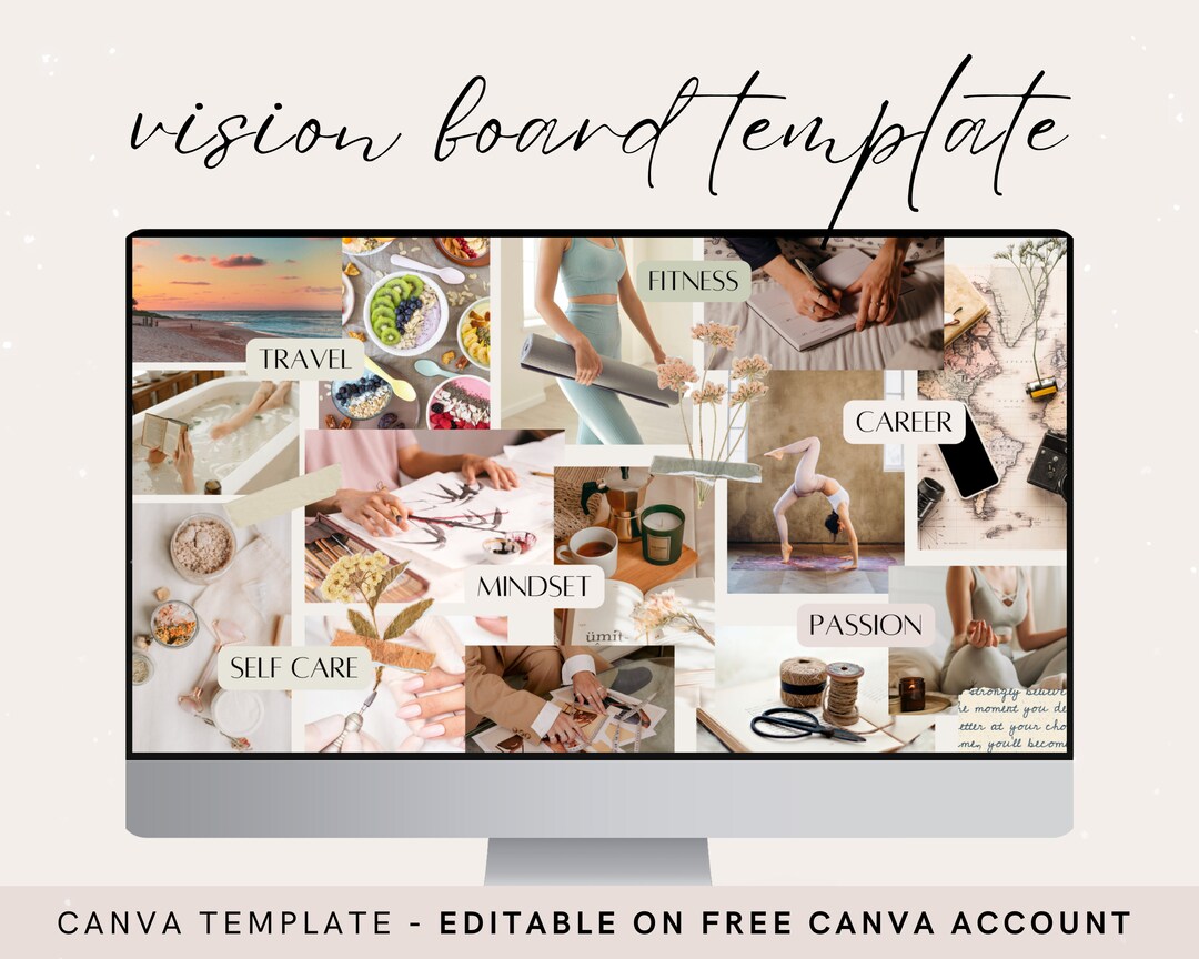Canva Vision Board Template Digital Vision Board Vision - Etsy