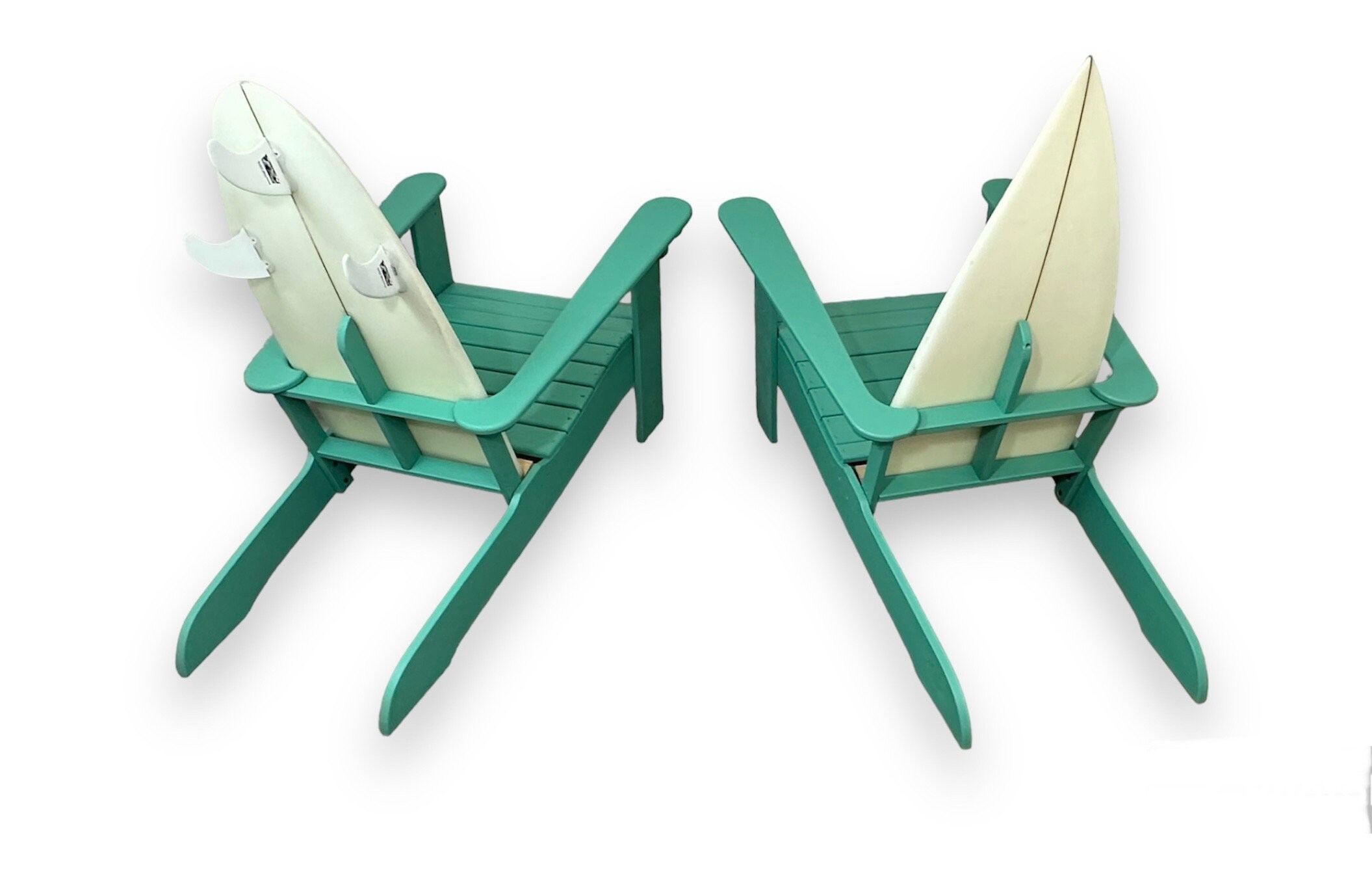 White Surfboard. Pair, Adirondack Chair, Recycled Unique Surf Chair ...