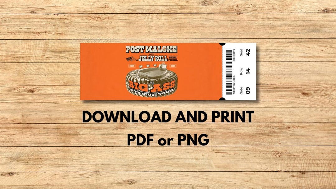 Post Malone Concert Ticket, Stadium World Tour 2025, Memorabilia ...