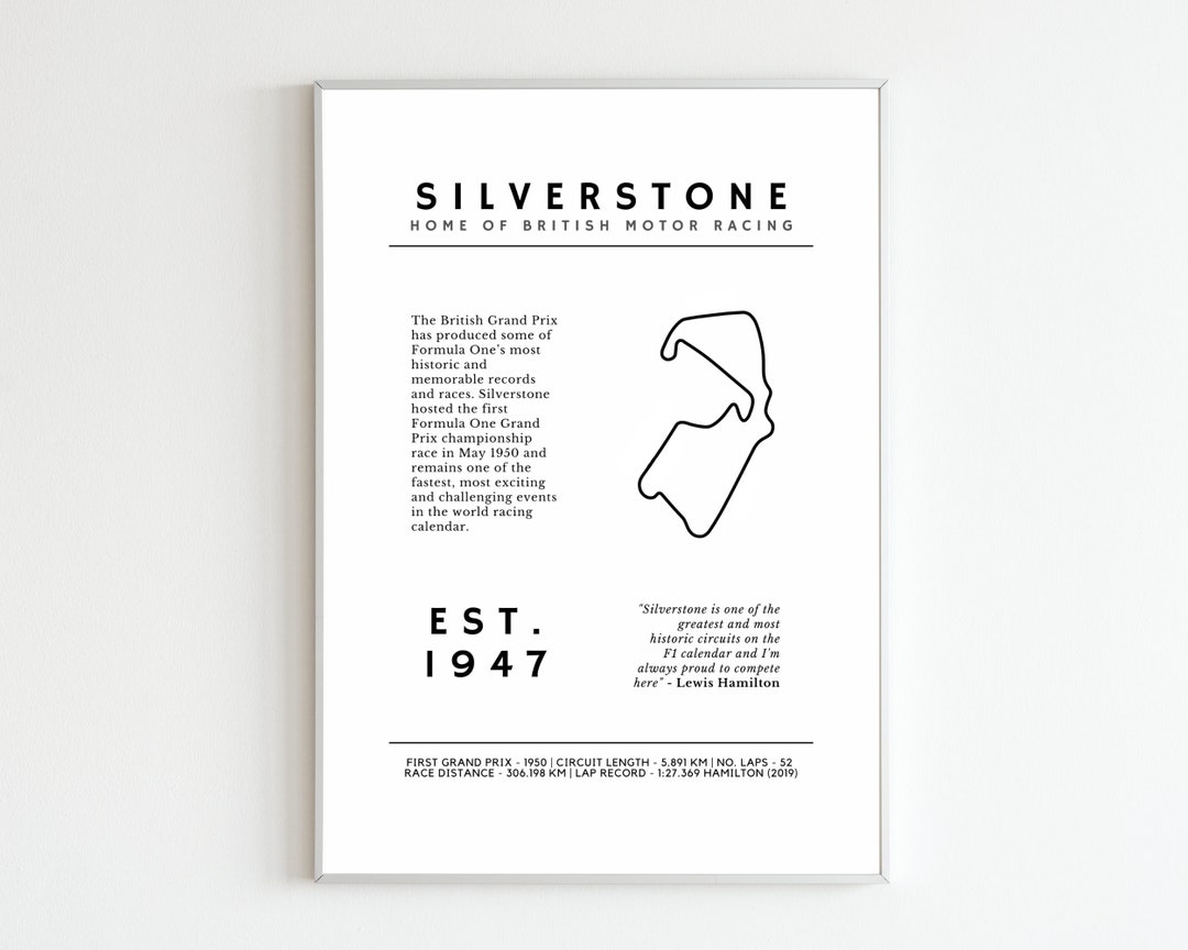 Silverstone F1 Circuit Print Digital Download F1 Poster Formula 1 ...