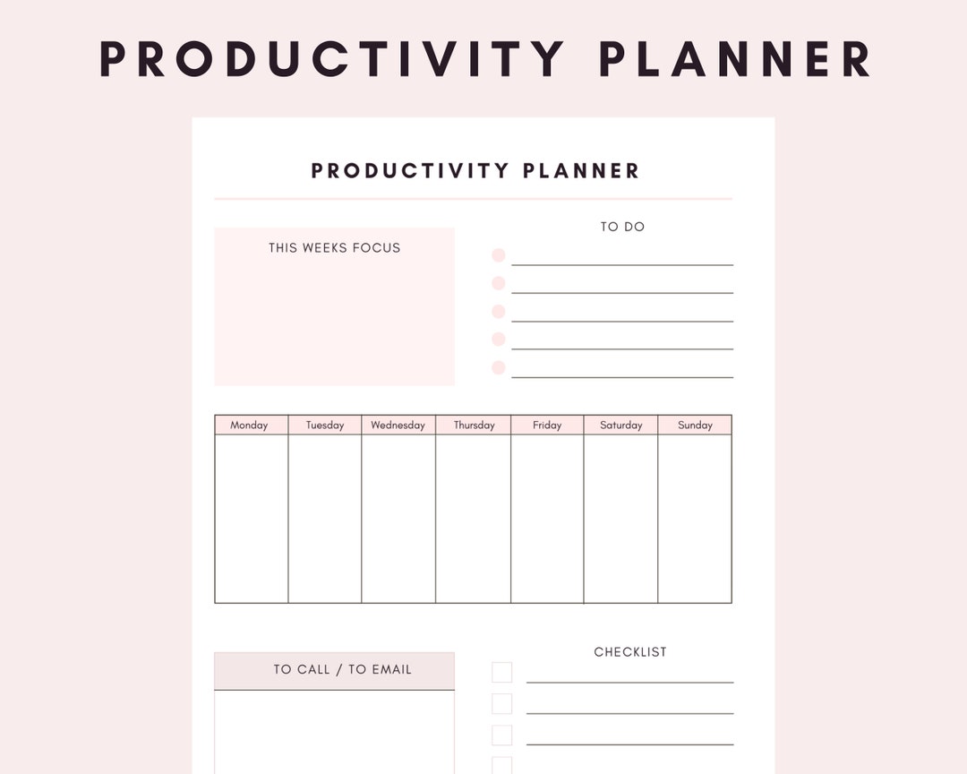 ADHD Digital Planner Weekly Planner Daily Productivity - Etsy