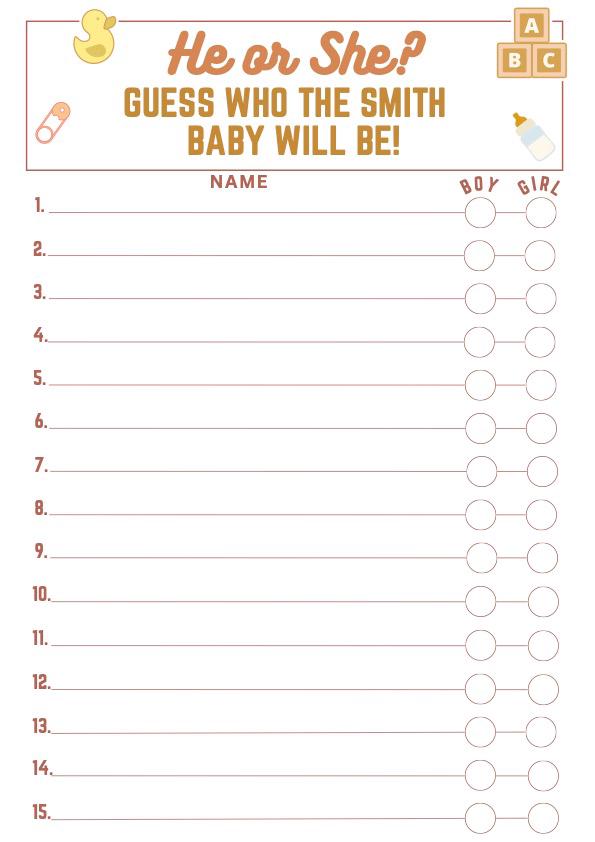 Custom Baby Guessing Game Digital Download - Etsy