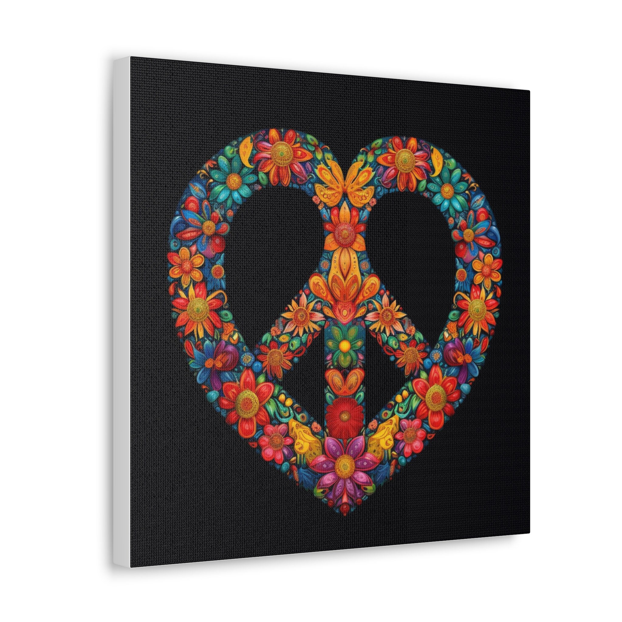 Heart Shaped Peace Symbol With Flowers - Etsy