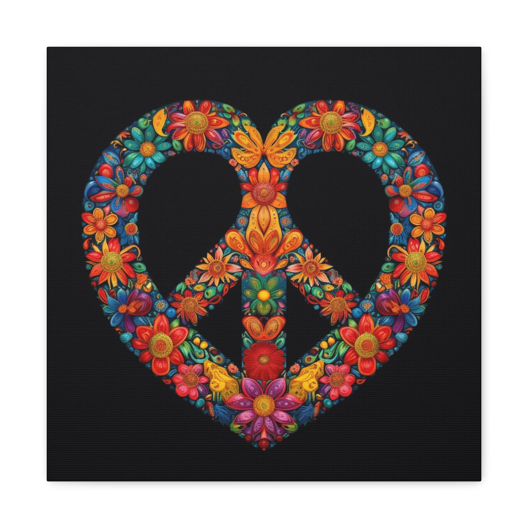 Heart Shaped Peace Symbol With Flowers - Etsy