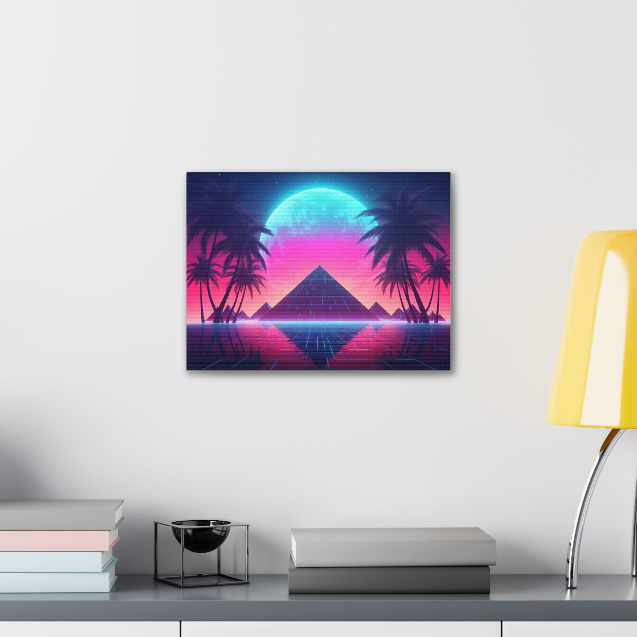 Synth Wave Pyramids and Palm Trees - Etsy