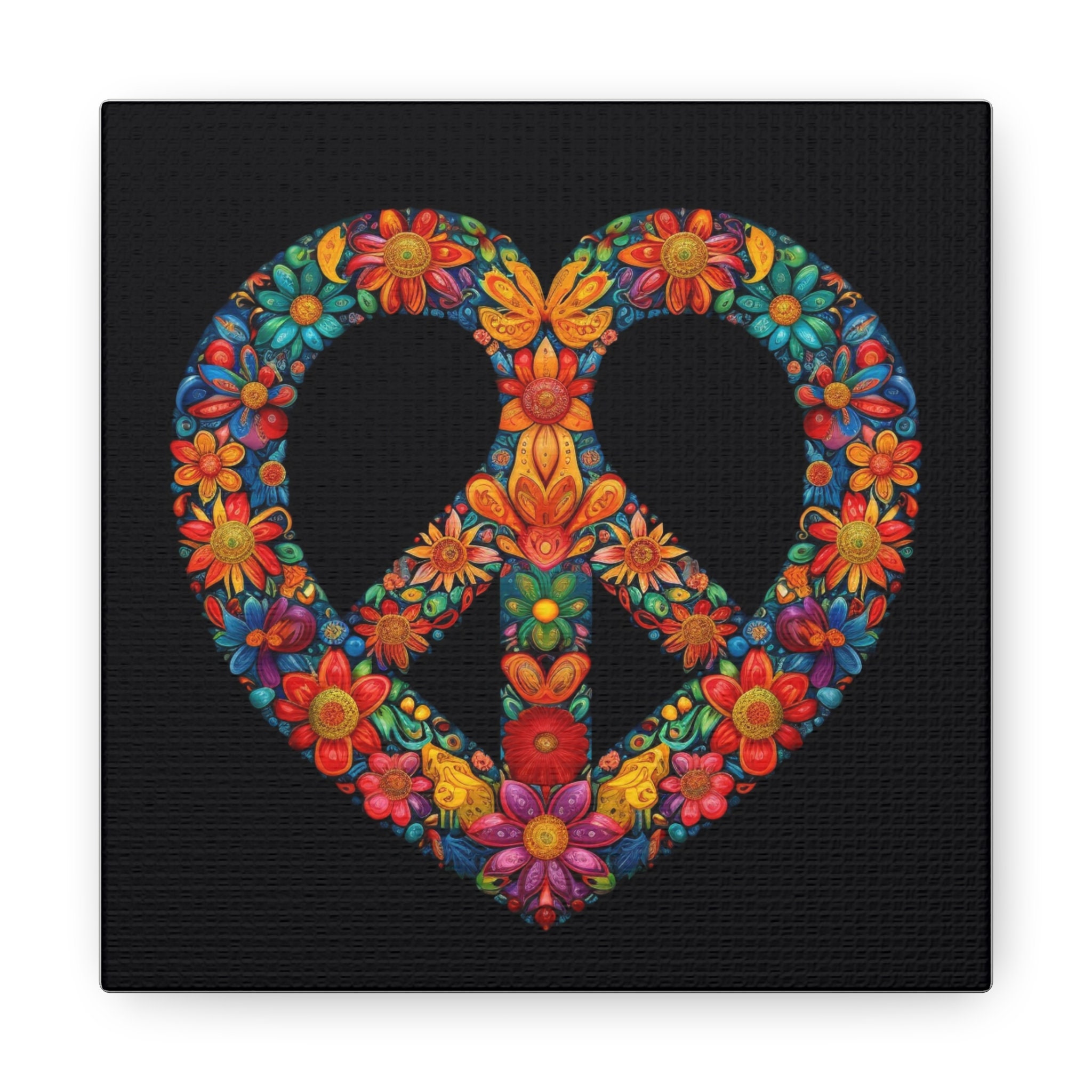 Heart Shaped Peace Symbol With Flowers - Etsy