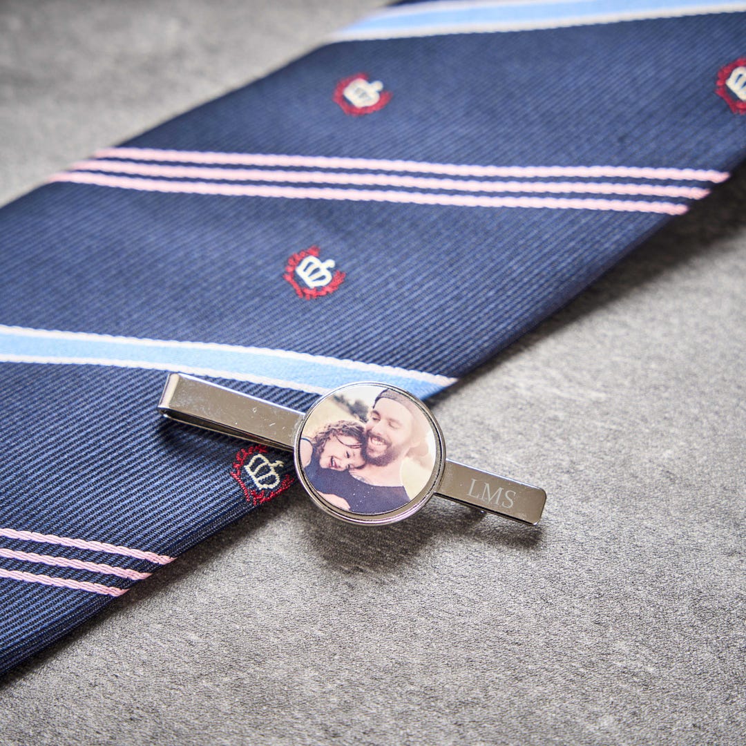 Personalized Tie Clip, Custom Photo Tie Clip, Groomsman Gift,father's ...