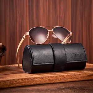 Personalized Sunglasses Leather Box, Engraved Unisex Sunglasses Box ...