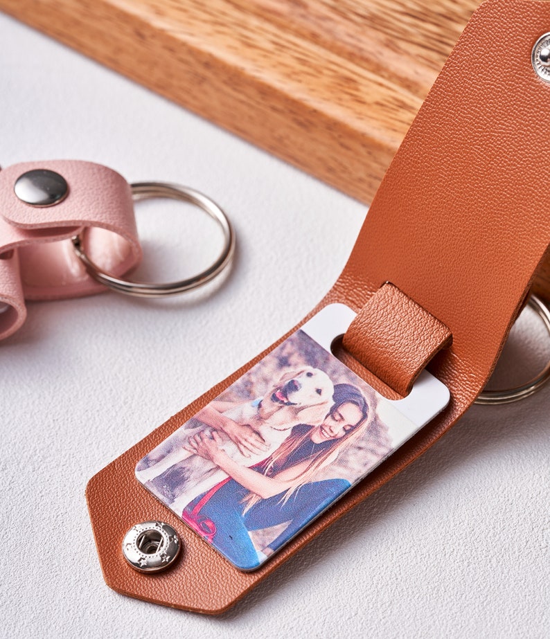 Personalized Gifts for Him, Photo Keychain, Leather Keychain With Photo ...
