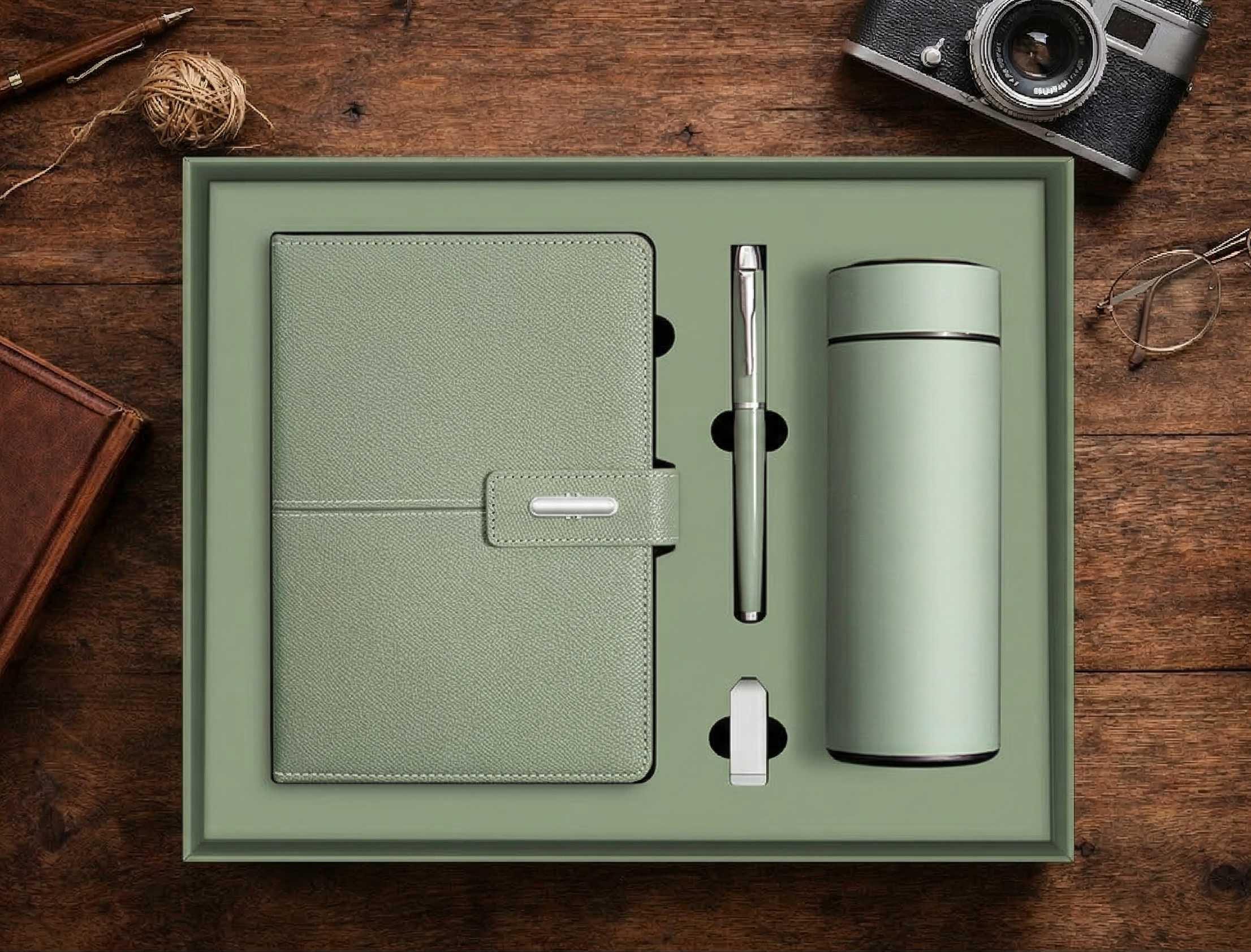 Personalized PU Leather Notebook Set, Custom Engraved Journal Gift ...