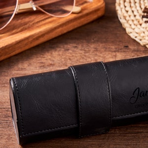 Engraved Mens Sunglasses Leather Box for Wedding Party, Personalized ...