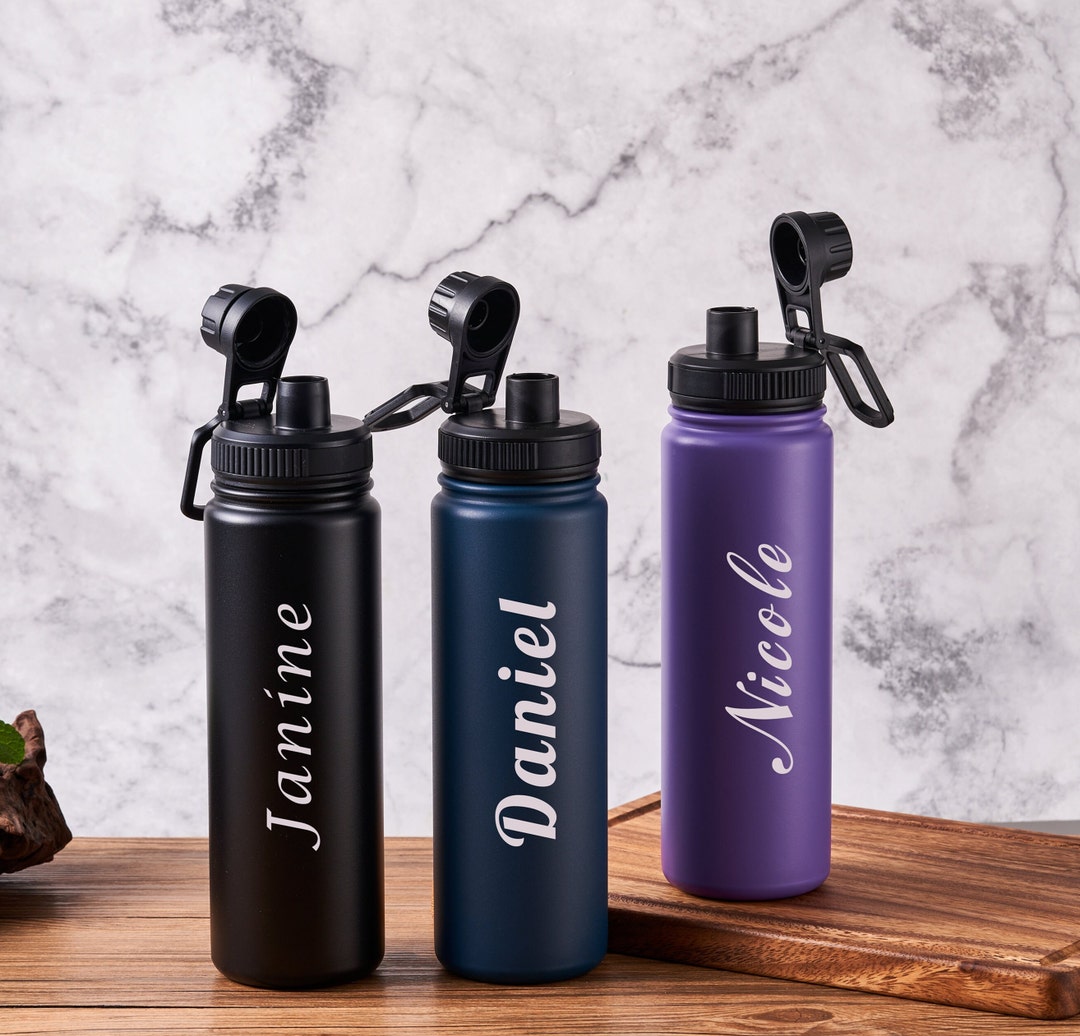 Personalized Laser Engraved Water Bottle, 25oz Stainless Steel ...