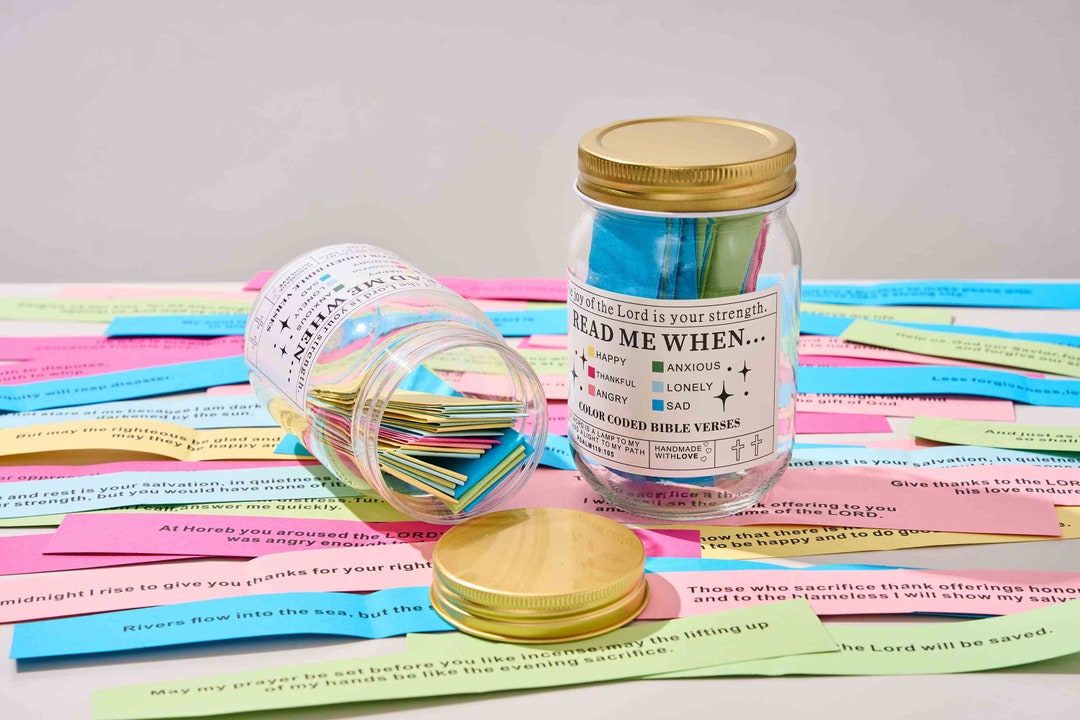 Mom Read Me When Jar, Bible Verse, Birthday, Christian Gift for Her/ Him, Color Coded Bible ...